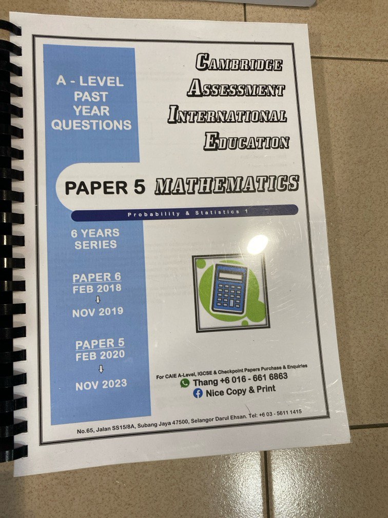 Maths Paper 5 A Level Past Year (2018-2023), Hobbies & Toys, Books & Magazines, Textbooks on ...