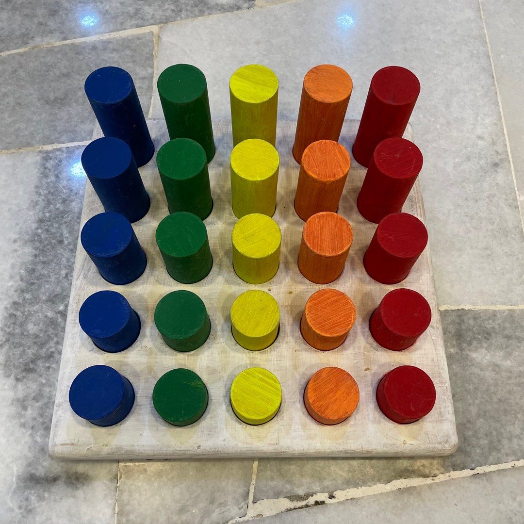 Montessori cylinder height sorting & colour match, Hobbies & Toys, Toys ...