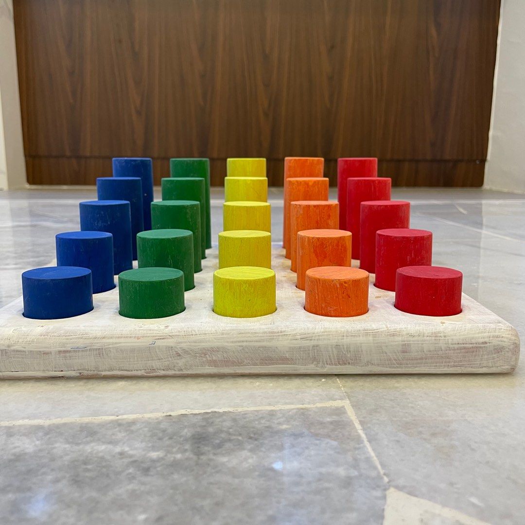 Montessori cylinder height sorting & colour match, Hobbies & Toys, Toys ...