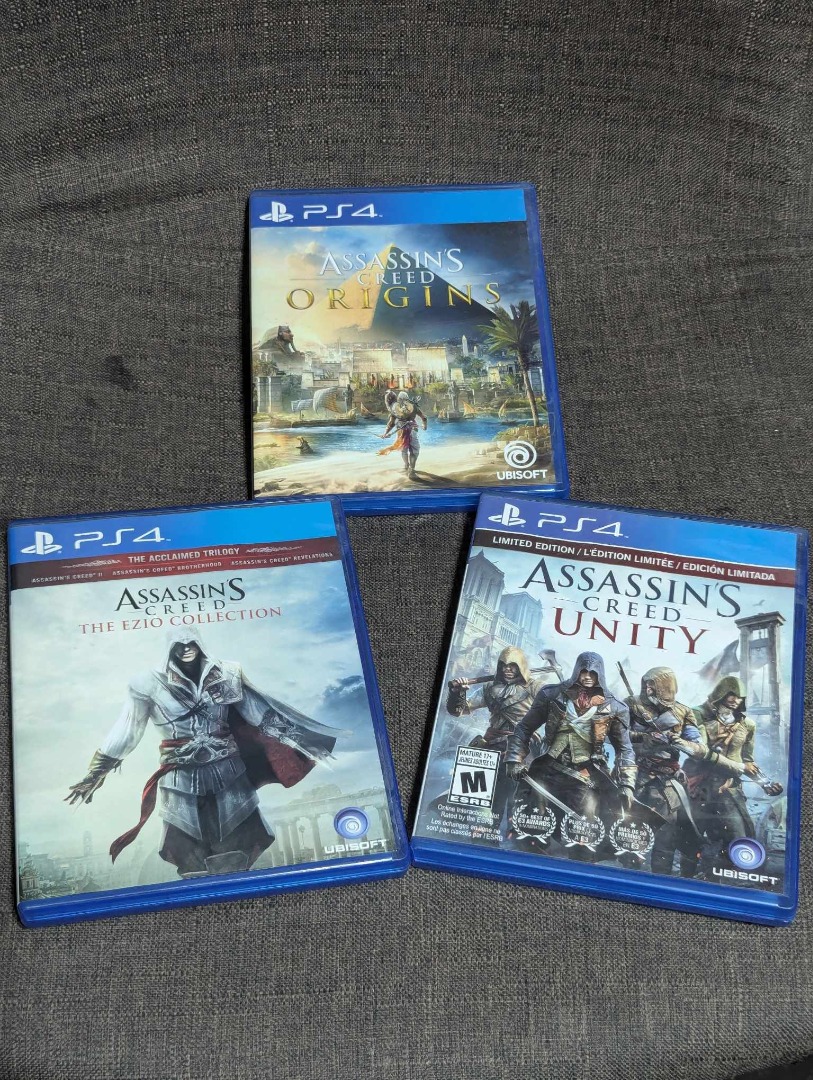 PS4 Game Bundle | 3 Assasins Creed Games | R3, Video Gaming, Video ...