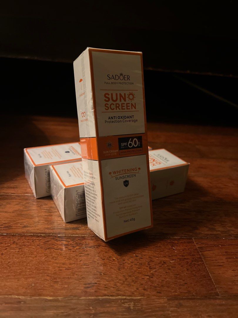 SADOER SUNSCREEN SPF 60 (NO WHITECAST), Beauty & Personal Care, Face, Face Care on Carousell