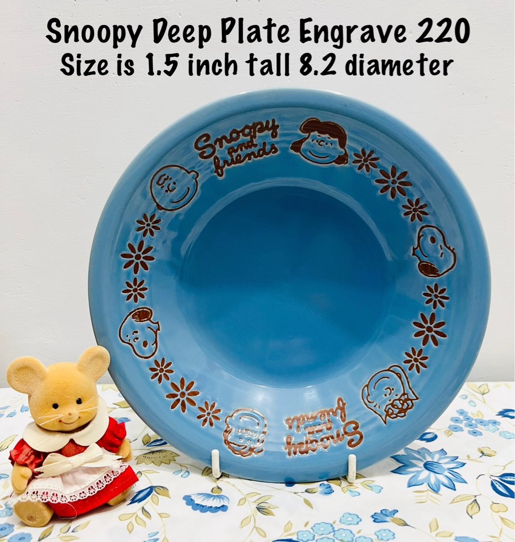 Snoopy Ceramics Deep Plates, Furniture & Home Living, Kitchenware ...