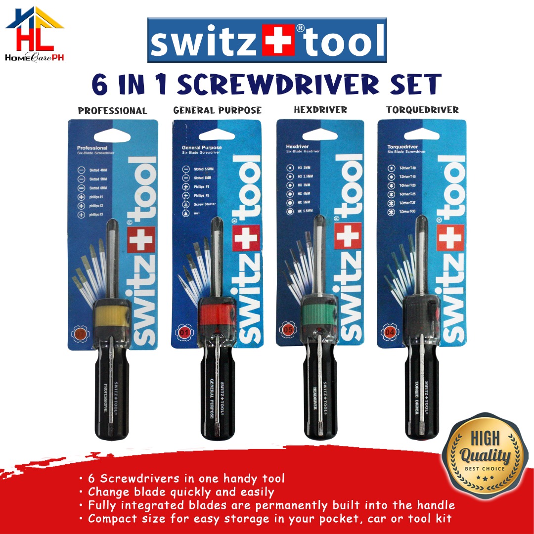 Switz Tools 6 in 1 Screwdriver Set, Commercial & Industrial, Industrial ...