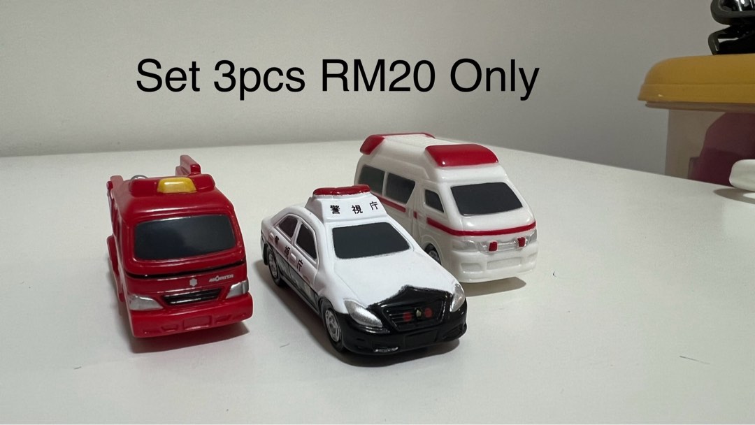 TAKARA TOMY JAPAN COLLECT SET 3pcs POLICE CAR, ambulance and fire ...