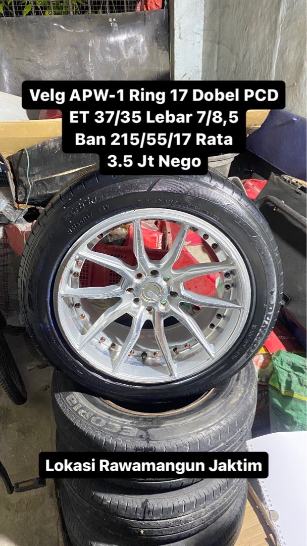Velg APW-1 R17 Lebar Double PCD Ban 215/55/17, Aksesoris Mobil di Carousell