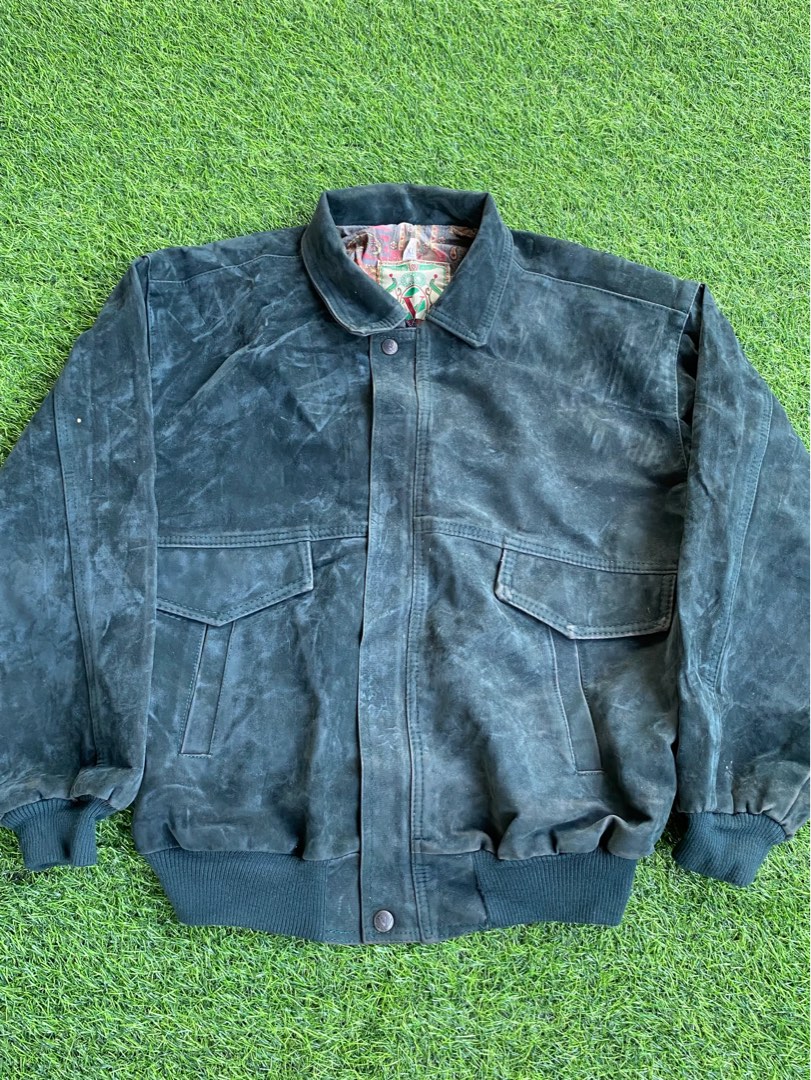 Vintage V Alta Moda Suede Bomber Jacket, Men's Fashion, Coats, Jackets ...
