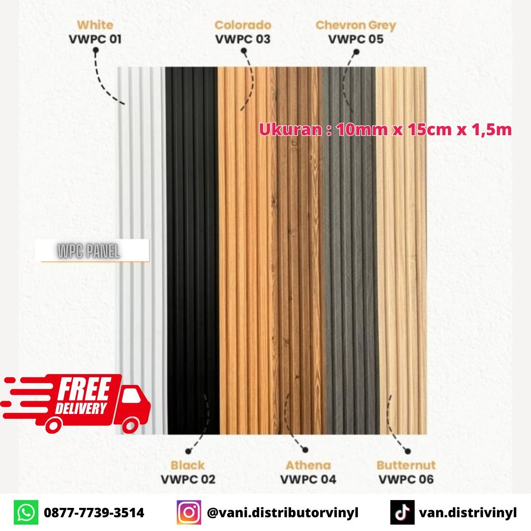WOOD PANEL PVC WPC DINDING VARNESSE PANJANG 1,5M - 3D WALLPANEL ...