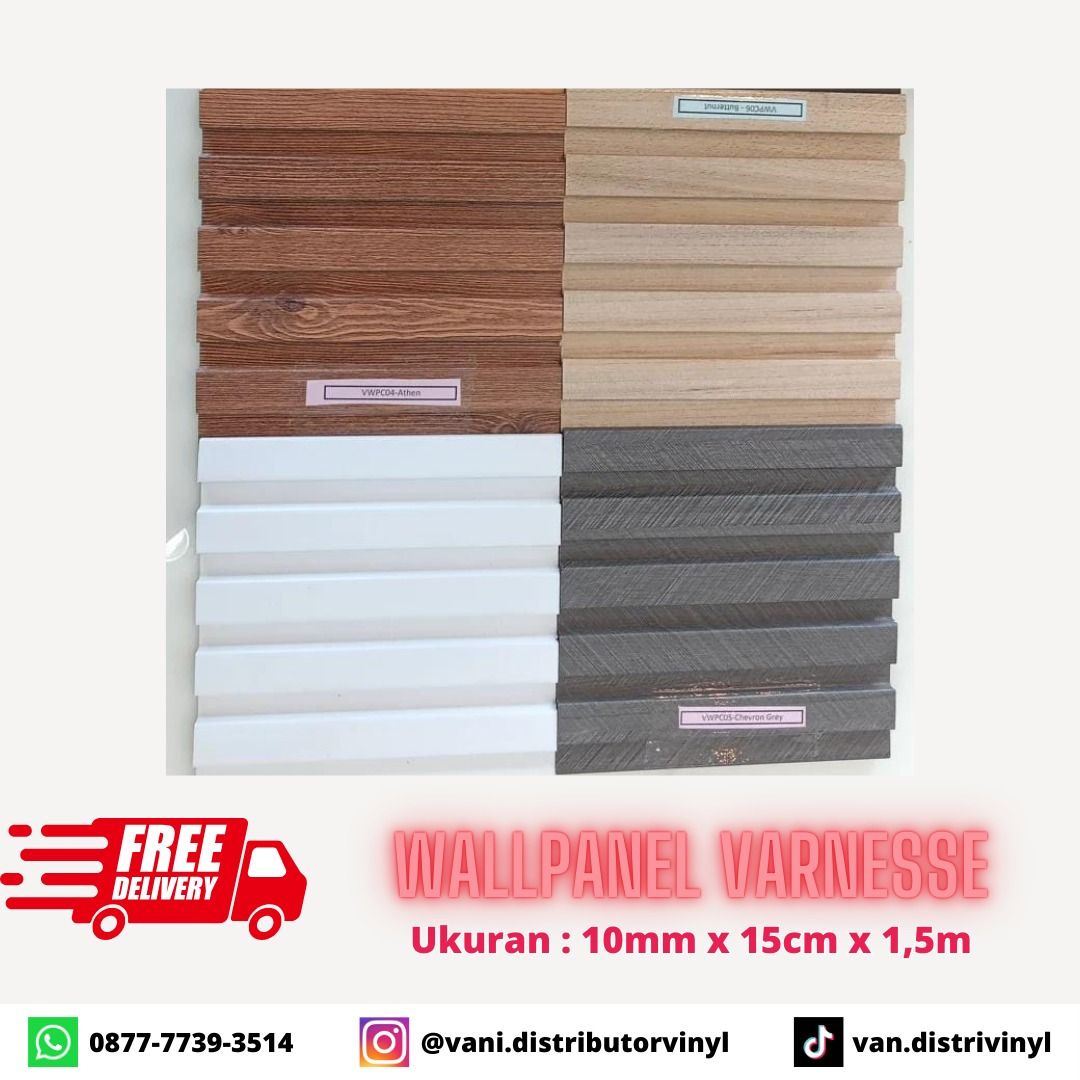 WOOD PANEL PVC WPC DINDING VARNESSE PANJANG 1,5M - 3D WALLPANEL ...
