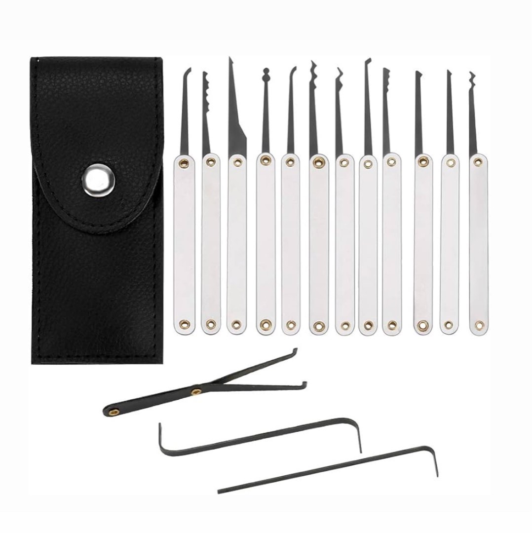 15pcs Lock Pick Set Locksmith Training Practice Lockpick Hand Tools ...