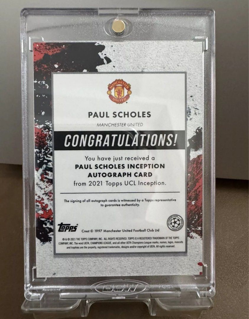2021 Topps UCL Inception Legacy Paul Scholes Auto /49 Manchester United ...