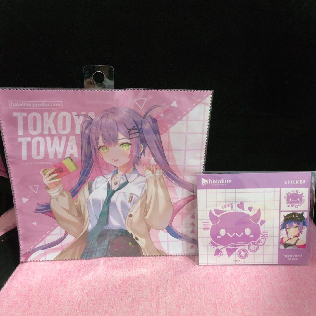 [2 for $15] Hololive Tokoyami Towa Cloth and Sticker, Hobbies & Toys ...