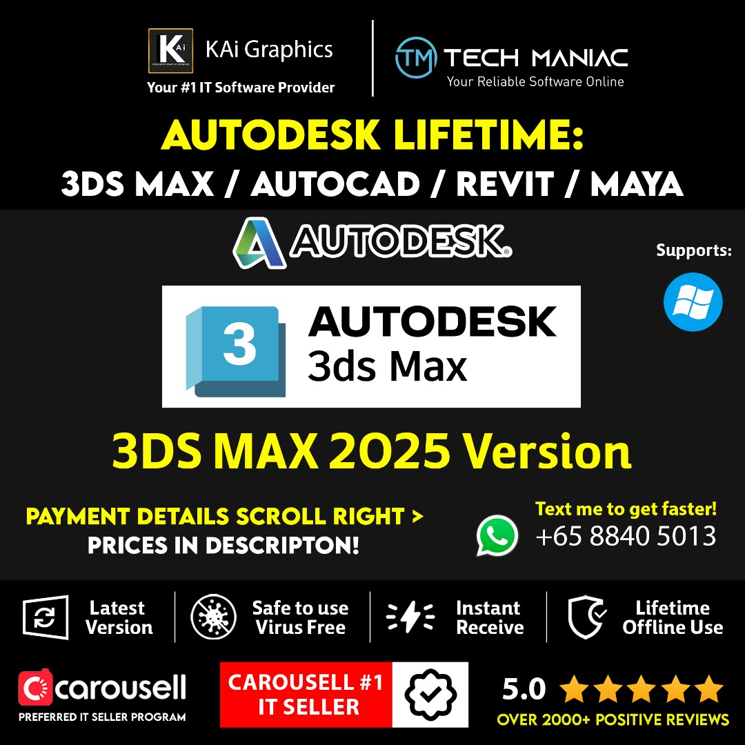 ⭐ 2025 AutoDesk Latest: 3DS MAX Lifetime Software (Windows only ...