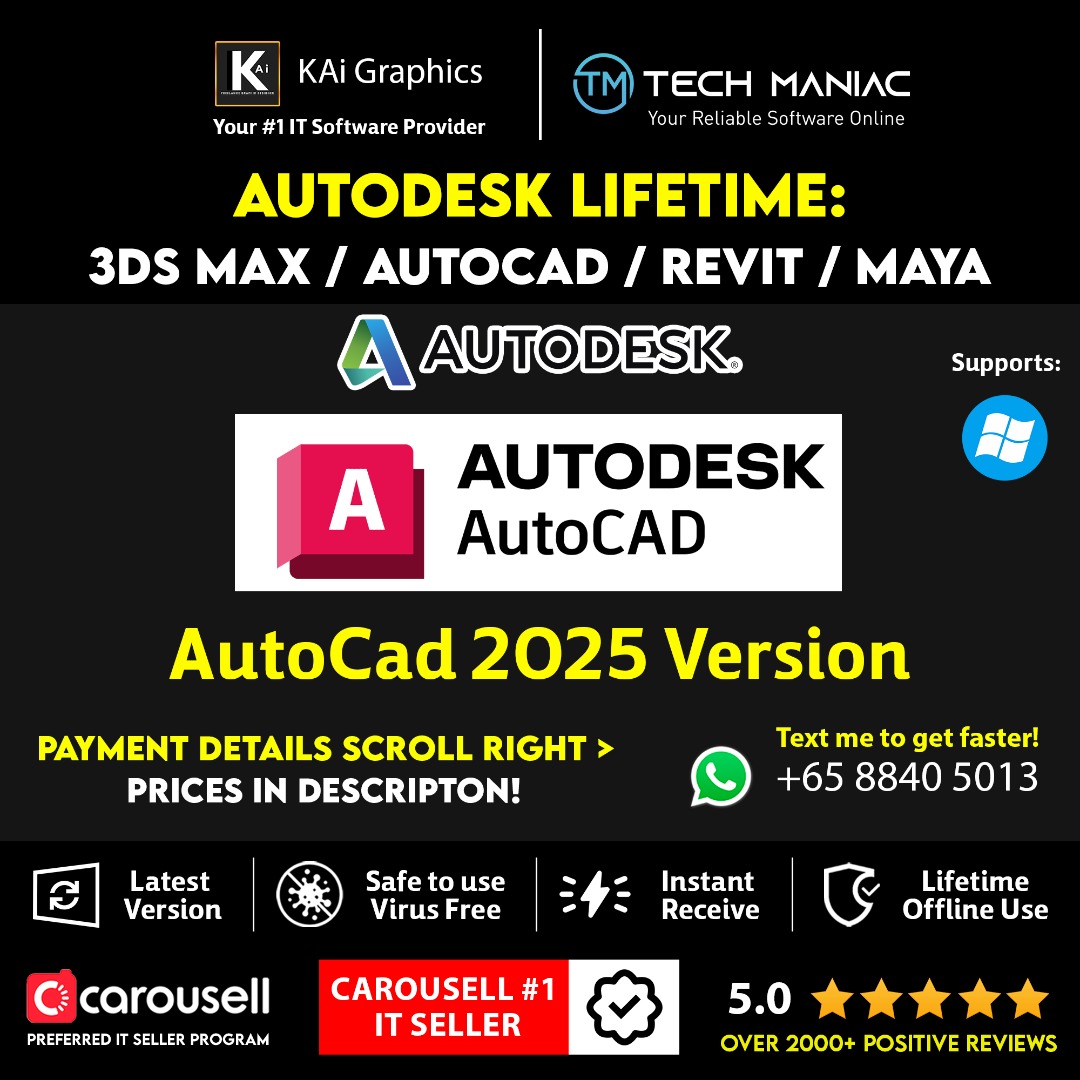 ⭐ AutoDesk 2025 Lifetime: AutoCad Lifetime Software (Windows only ...