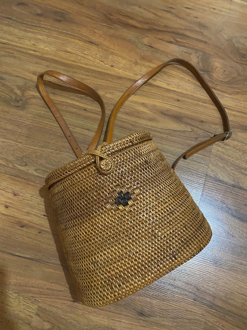 Bali Rattan Bag Backpack, Women's Fashion, Bags & Wallets, Backpacks on ...