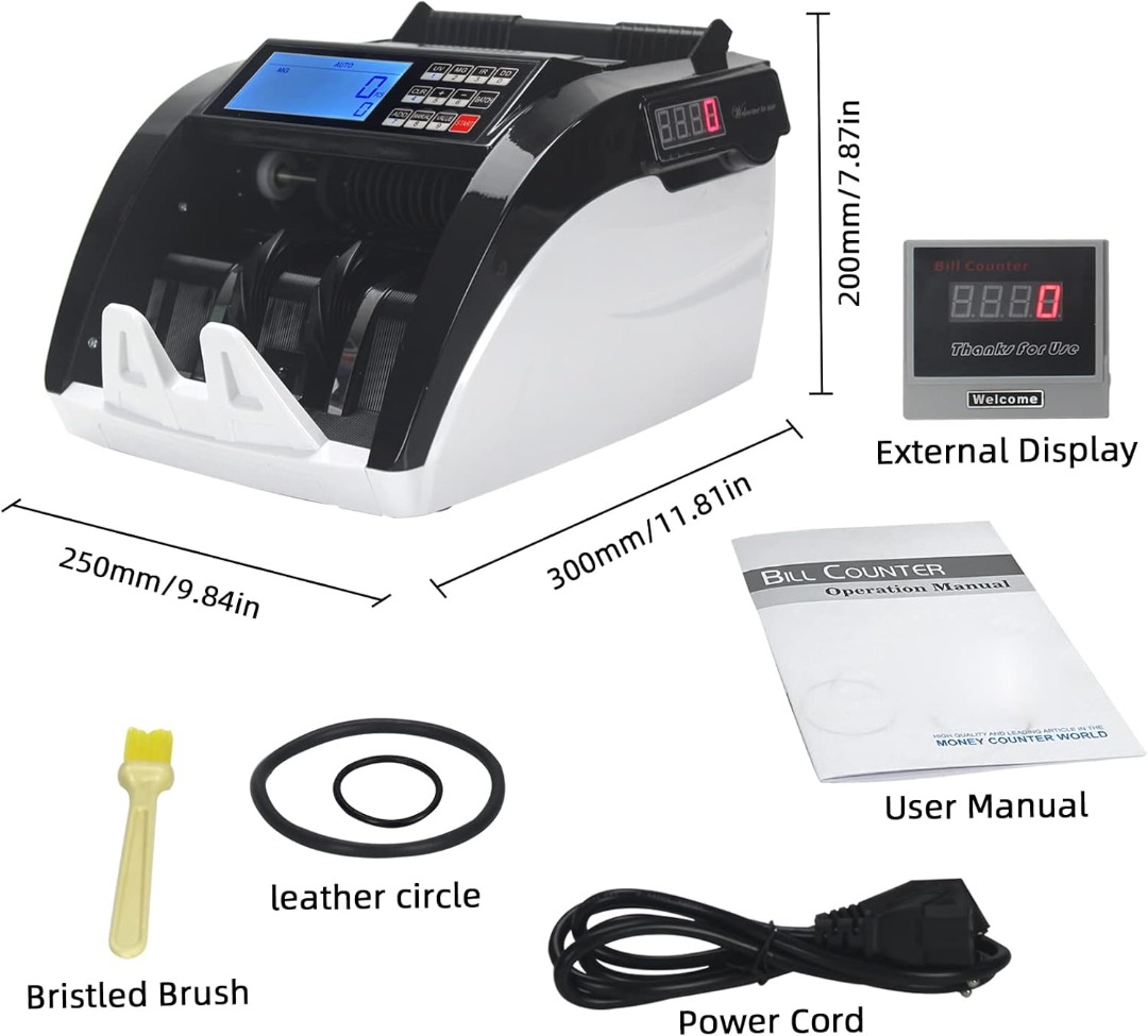 bill Money Counter Machine UV/MG/IR Counterfeit Detection Bill Counter ...