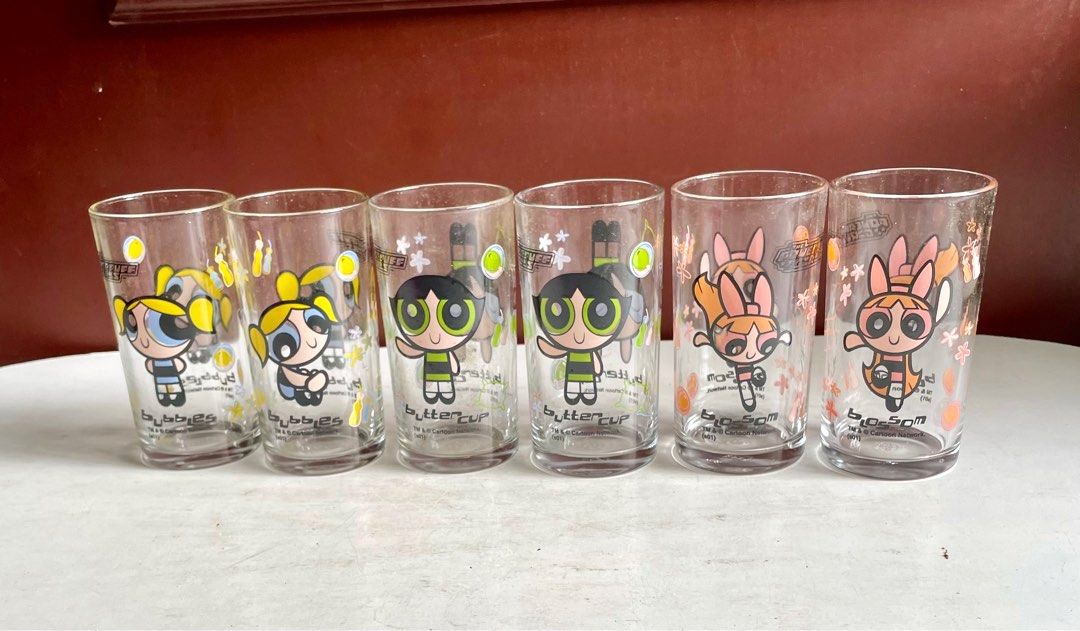 BNIB Vintage 6-pc Set The Powerpuff Girls Glasses Tumbler Set ...