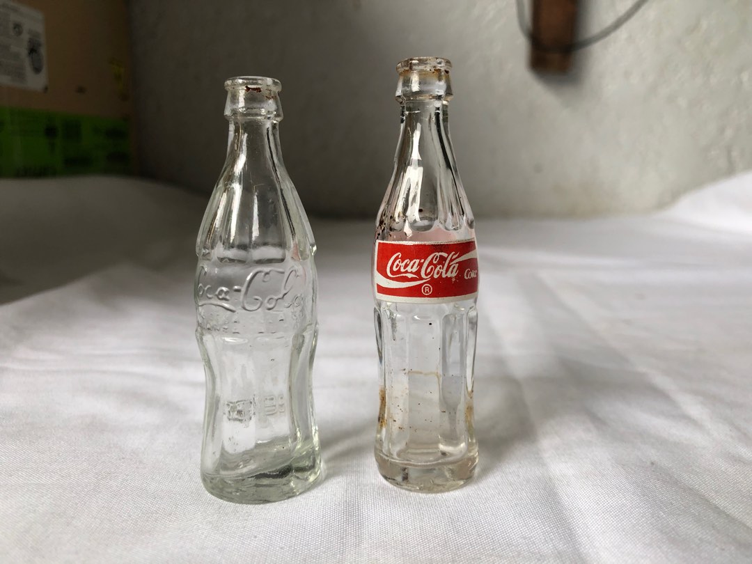 Bundle of 2 Miniature Coca Cola Coke Empty Glass Bottles, Hobbies ...