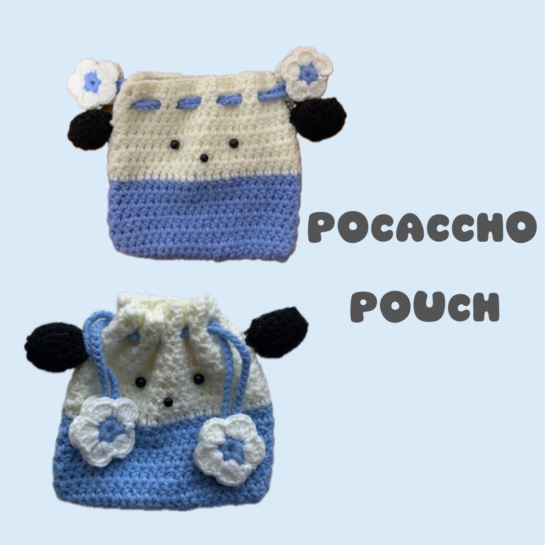 Crochet pocaccho pouch, Hobbies & Toys, Stationery & Craft, Handmade ...