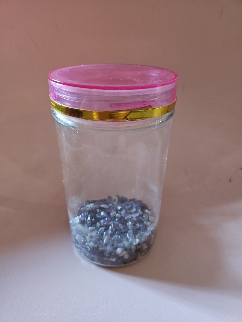Daiso Glass Jars with Crystals, Furniture & Home Living, Kitchenware ...