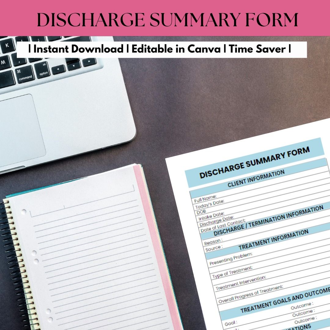 Discharge Summary Form Template | Canva Discharge Summary Template ...