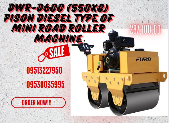 DWR-D600 (550KG) PISON DIESEL TYPE OF MINI ROAD ROLLER MACHINE ...
