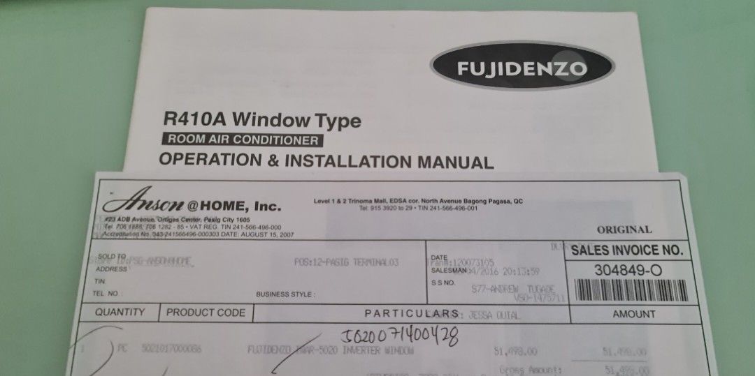 Fujidenzo IWAR-5020 Inverter Window Type 2hp Aircon with E8, TV & Home ...