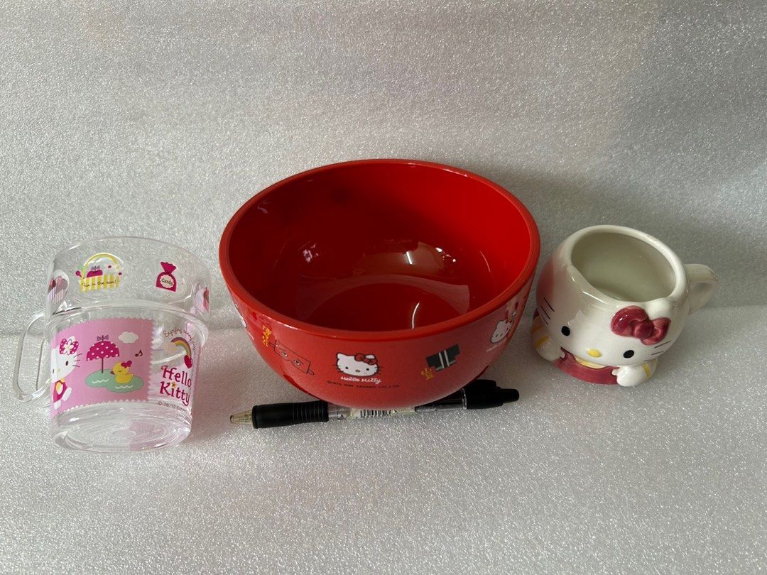 Hello kitty mug and bowl set, Furniture & Home Living, Kitchenware ...