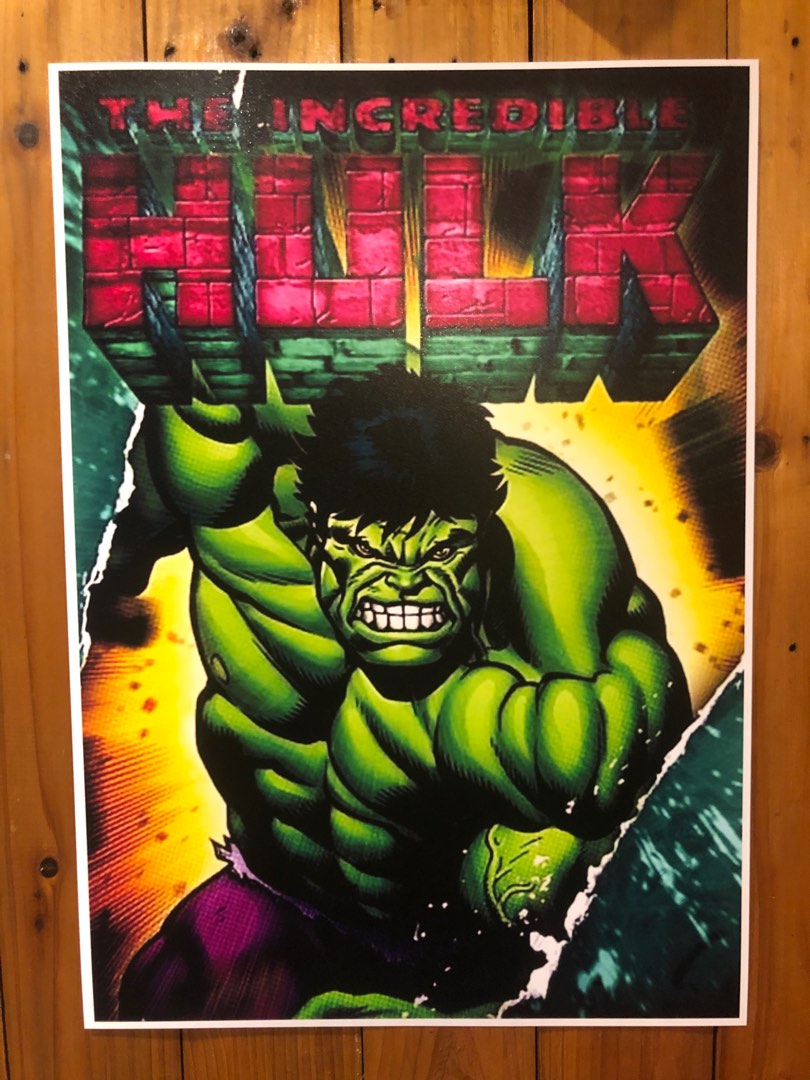 Hulk Retro Vintage Classic Movie Cartoon Poster, Hobbies & Toys ...