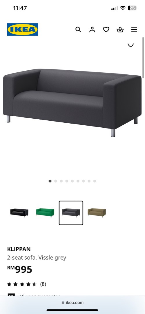 Klippan ikea sofa, Furniture & Home Living, Furniture, Sofas on Carousell