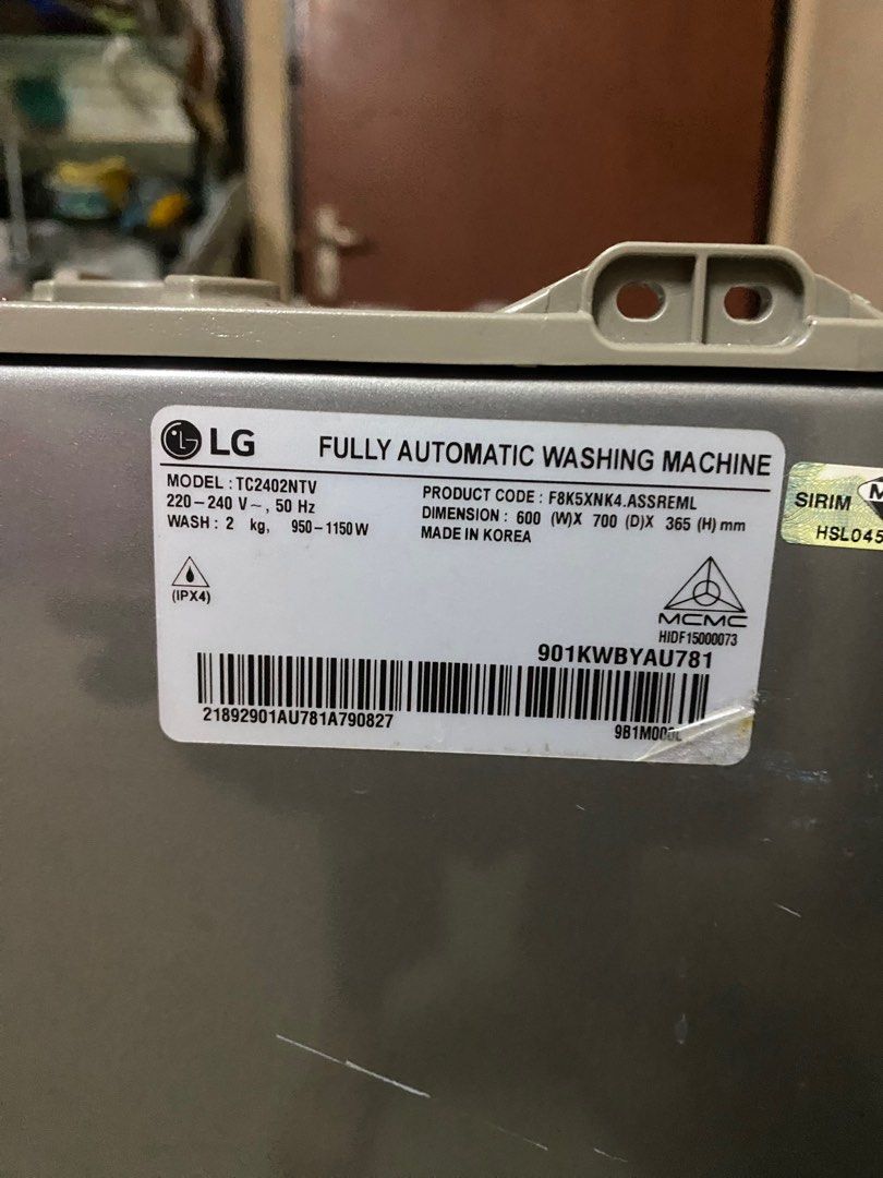 LG mini washing machine, TV & Home Appliances, Washing Machines and ...