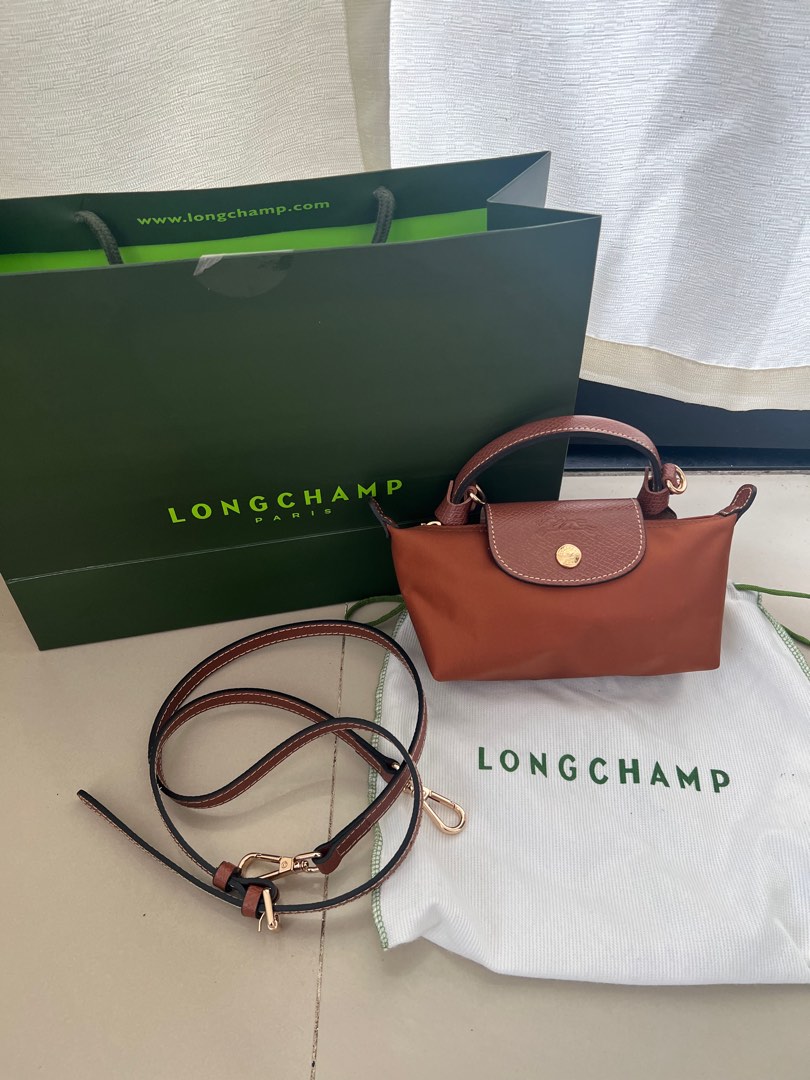 Longchamp Mini Le Pliage in Cognac, Luxury, Bags & Wallets on Carousell