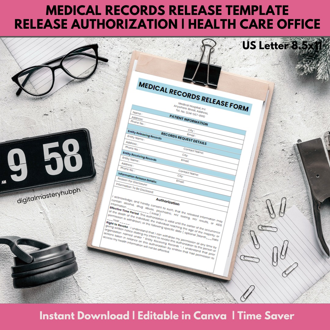 Medical Records Release Form Template | Medical Records Authorization ...
