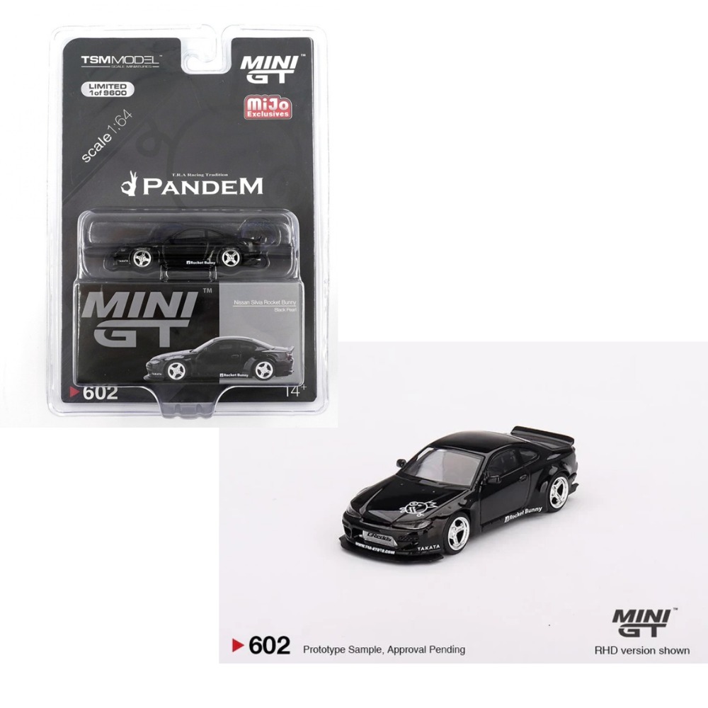 Mini GT 1/64 Scale Nissan Silvia (S15) Rocket Bunny Black Die-cast Car ...