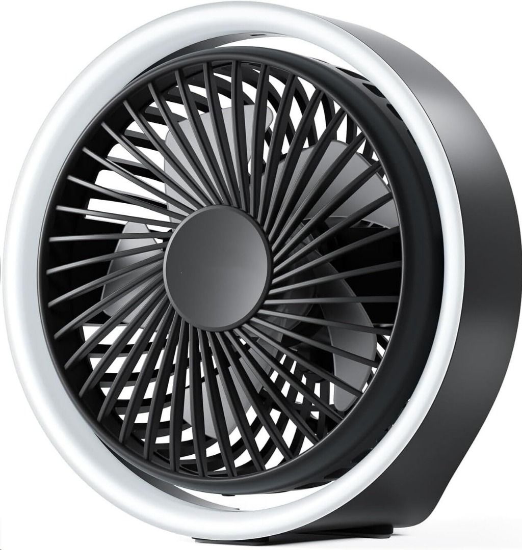 N601 USB Desk Fan with LED Light Battery Fan Quiet Portable Table Fan3 ...