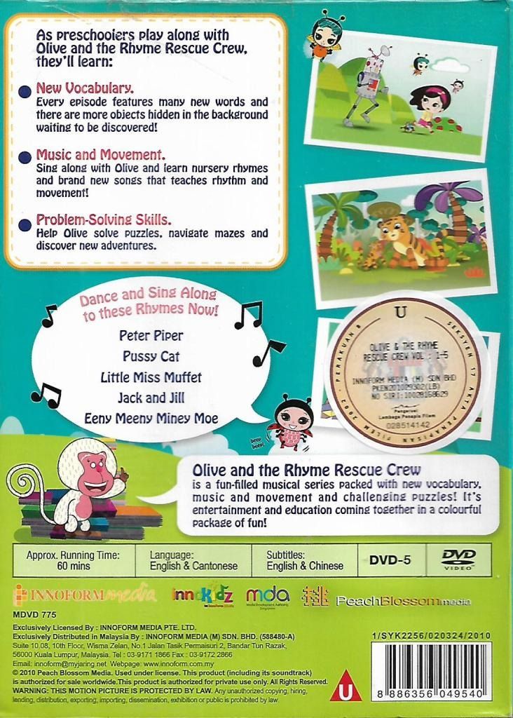Olive & The Rhyme Rescue Crew Vol.4 DVD Learn English Letter P to T ...