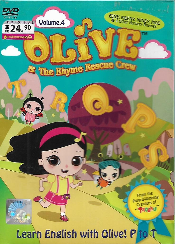 Olive & The Rhyme Rescue Crew Vol.4 DVD Learn English Letter P to T Dance Sing Along Nursery ...