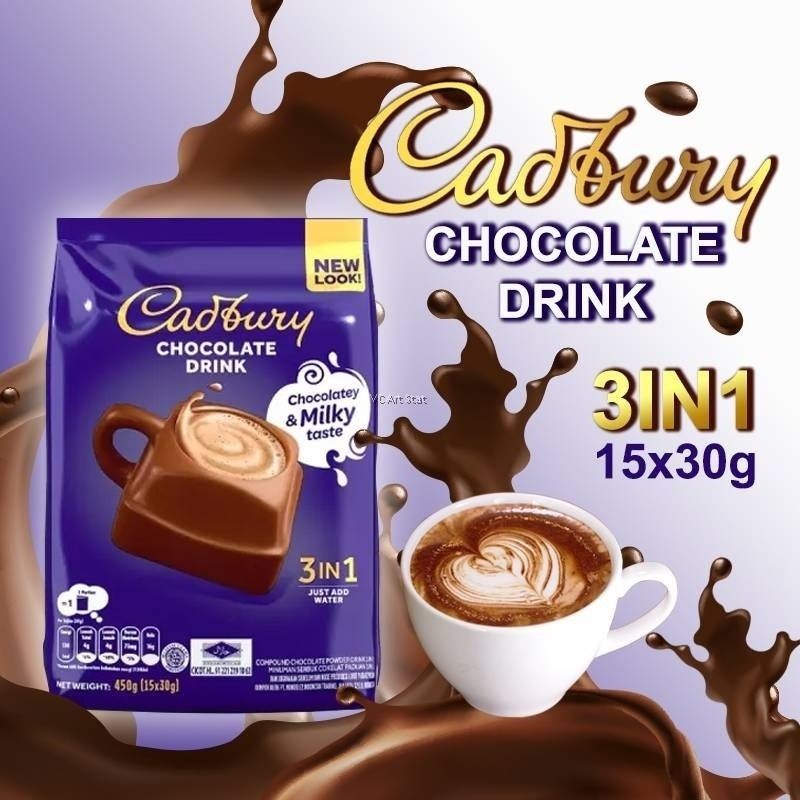 Original 3 in 1 Cadbury Chocolate Drink 390g Malt Coklat Minuman Hot ...
