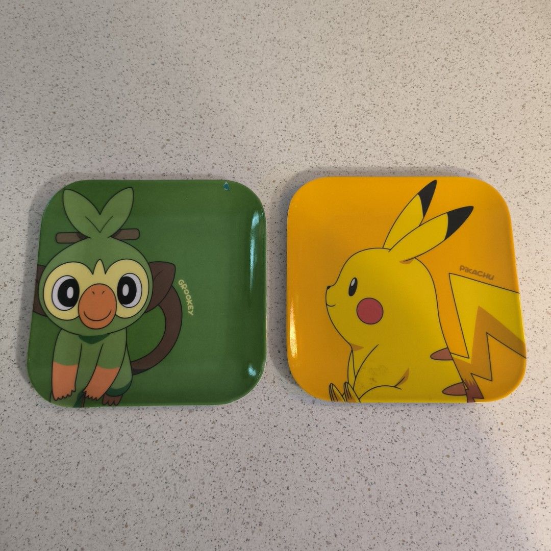 Pikachu & Grookey Collectible Plates (7-Eleven), Hobbies & Toys ...