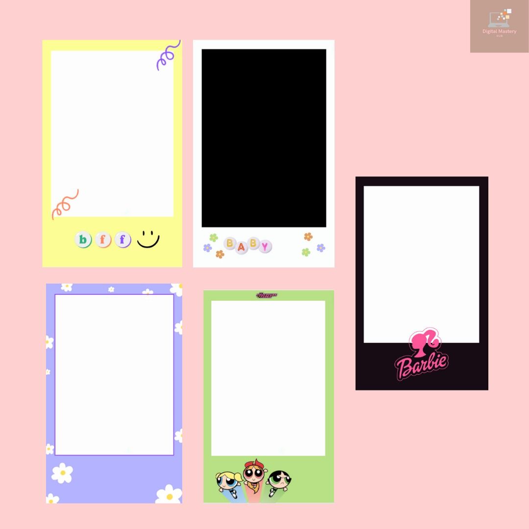 Polaroid Photo Picture Frame Instant Download Editable Canva ...