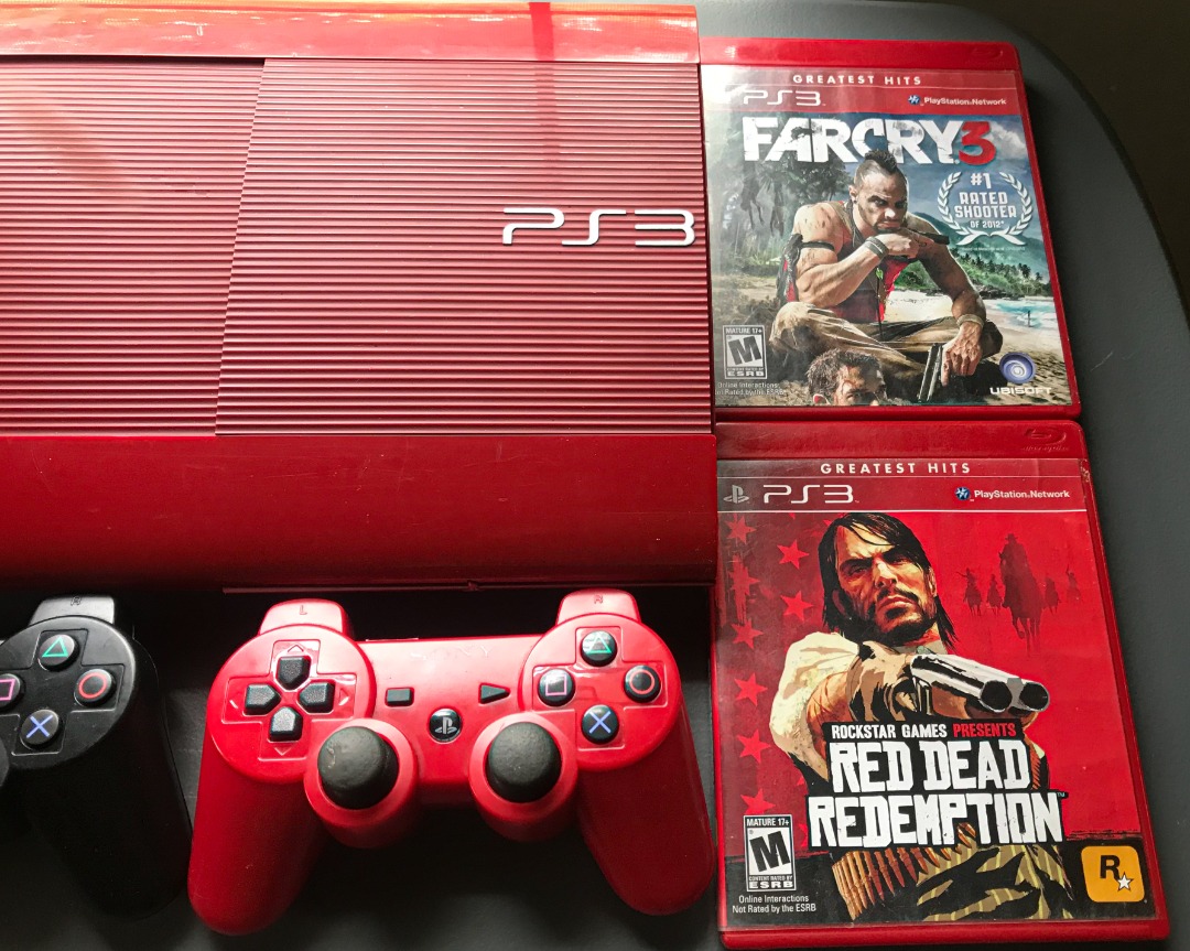 PS3 Super Slim Garnet Red 500GB Jailbroken with Free CD Games, Video ...