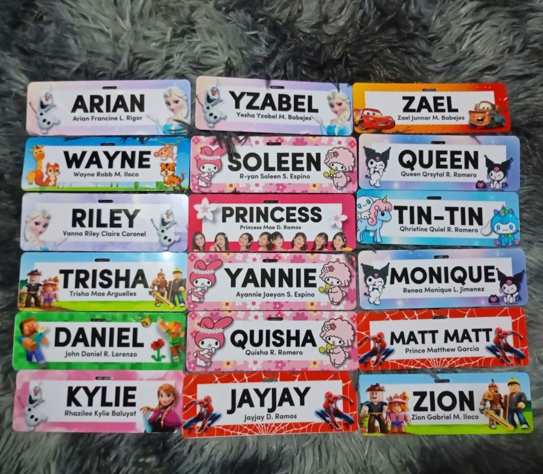 PVC Name Plate ID for Kids Made to Order, Hobbies & Toys, Stationary ...