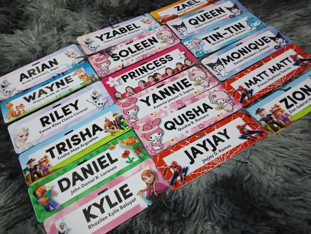 PVC Name Plate ID for Kids Made to Order, Hobbies & Toys, Stationary ...