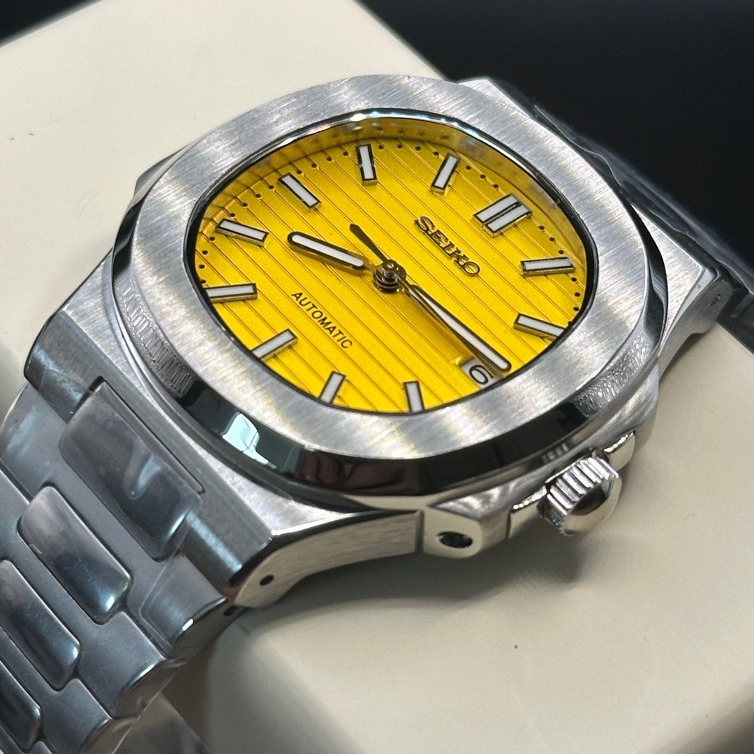 Seiko Nautilus Yellow NH35 MOD Bumblebee, Barang Mewah, Jam Tangan di ...