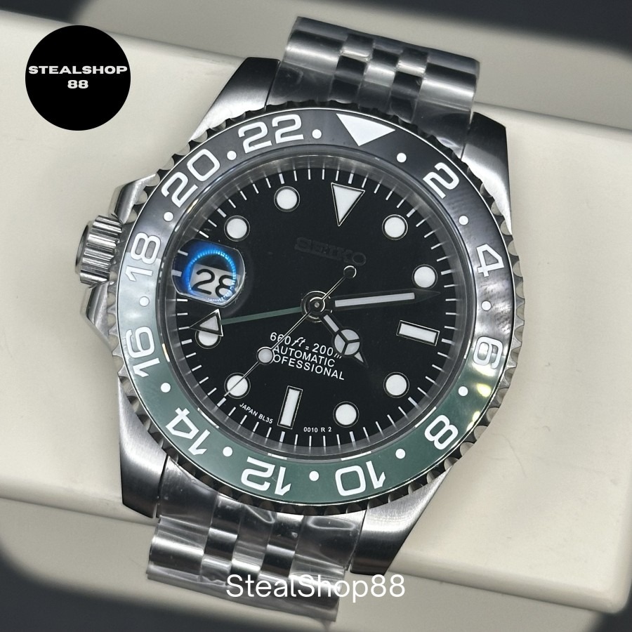 Seiko Sprite GMT Active Lefty NH34, Barang Mewah, Jam Tangan di Carousell