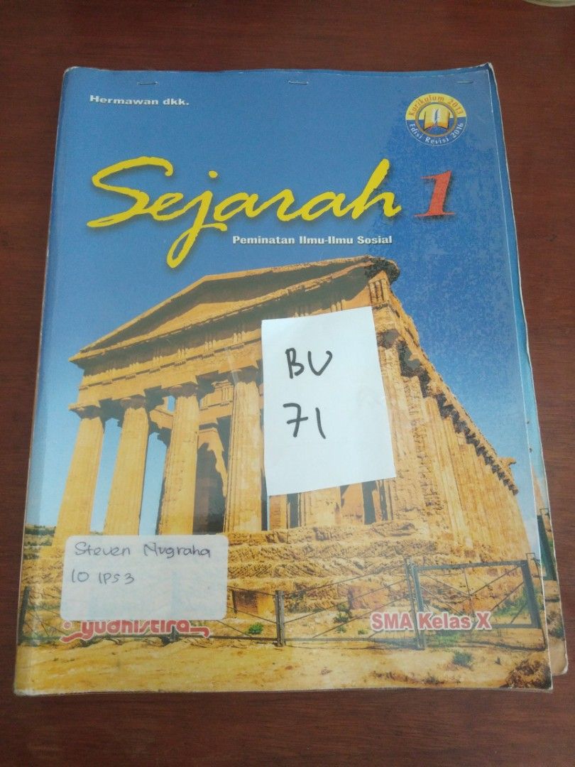 SEJARAH 1 UNTUK SMA KELAS X (BU71), Buku & Alat Tulis, Buku Pelajaran ...