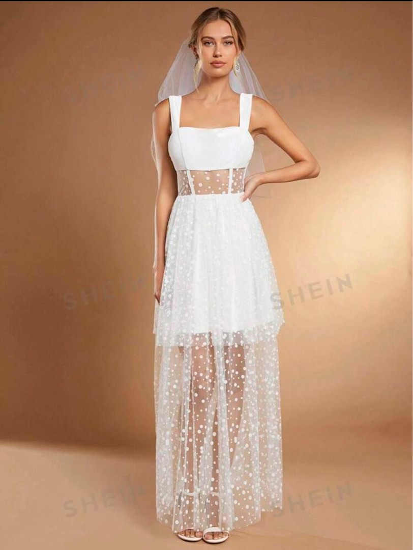 Shein Wedding Dress Corset Style, Women's Fashion, Dresses & Sets ...
