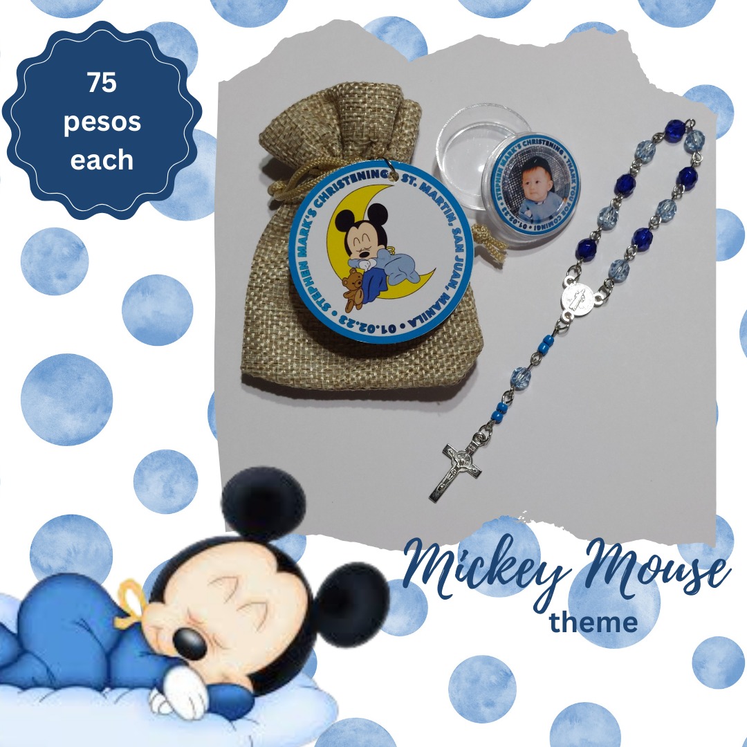 Souvenirs giveaways for baby boy baptism christening birthday rosary ...