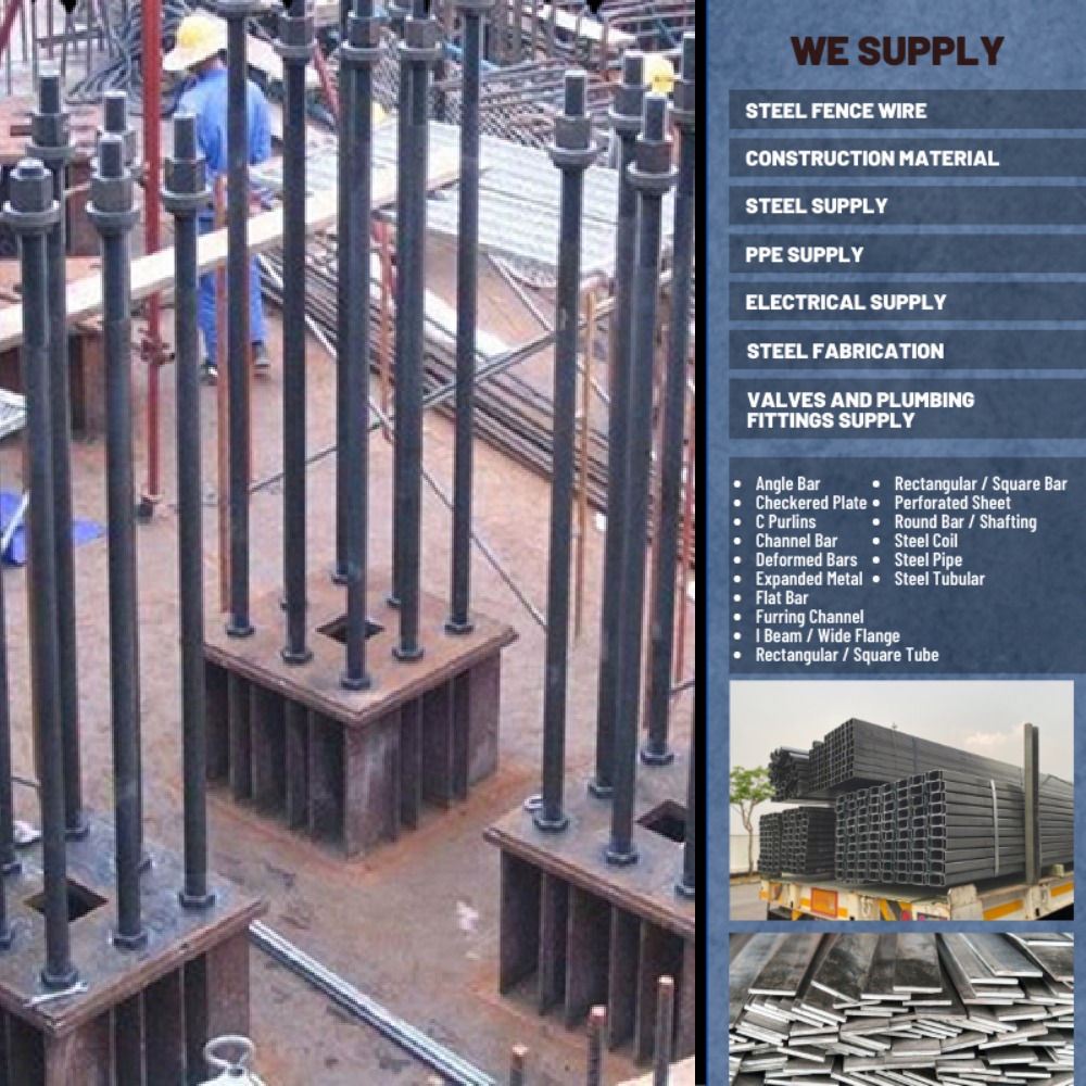 Steel Anchor Bolts / Base Plate and Mild Steel Plate / Carbon Bolts ...