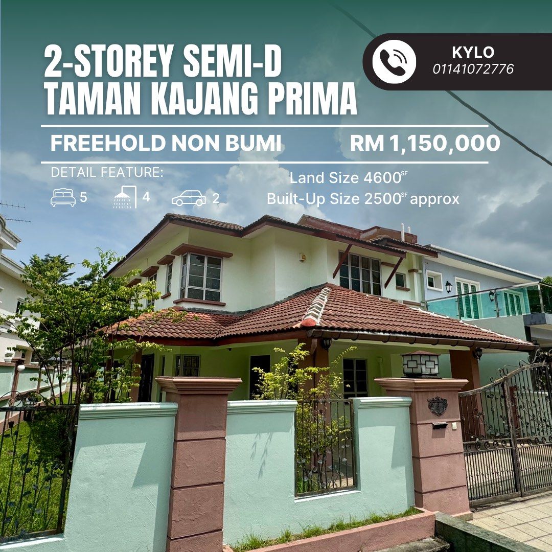 [Tanah Luas] Semi-D Taman Kajang Prima, Property, For Sale on Carousell