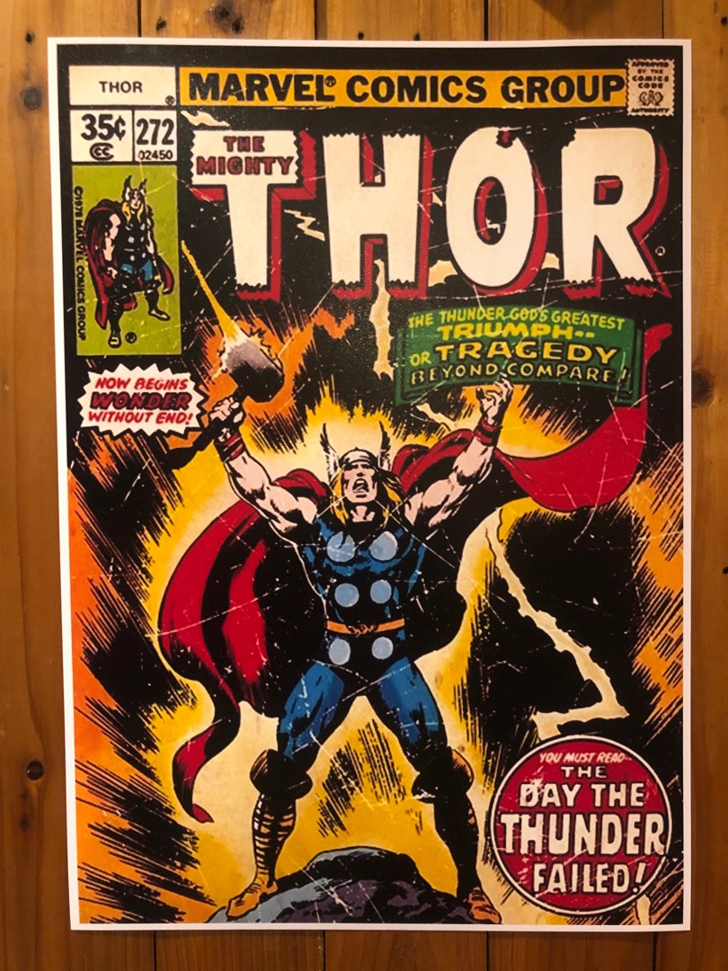 Thor Retro Vintage Classic Cartoon Poster, Hobbies & Toys, Memorabilia ...